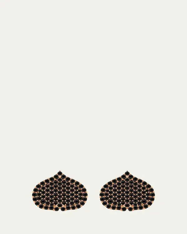 KAMAL Eye Adore Black Diamond Stud Earrings - Rose Gold