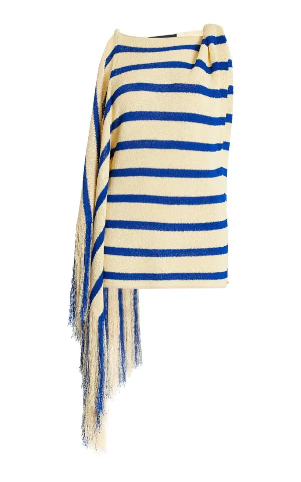 Proenza Schouler Yves Fringed Knit Top - Stripe