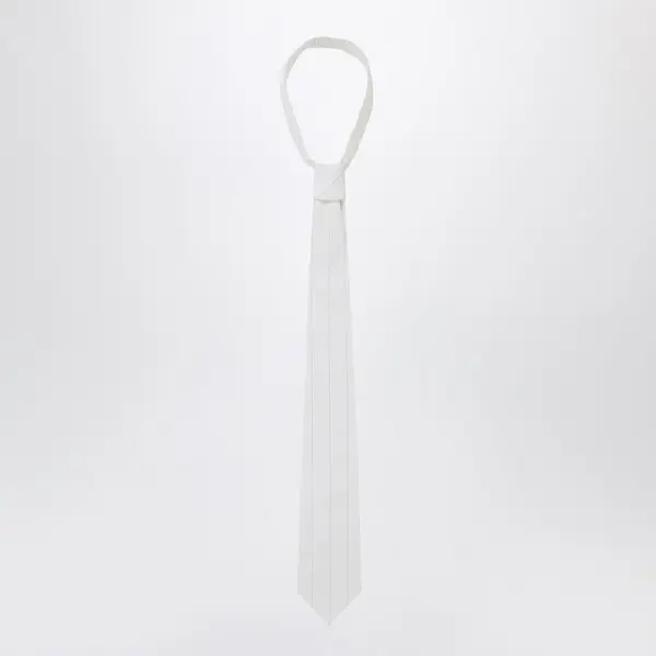 1989 STUDIO Striped Neck Tie - White