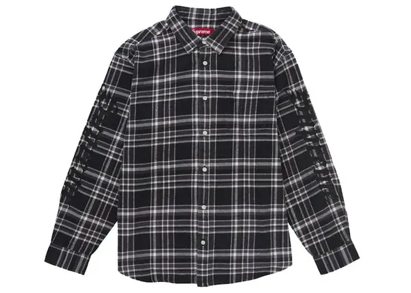 Supreme Old English Plaid Flannel Shirt - Black