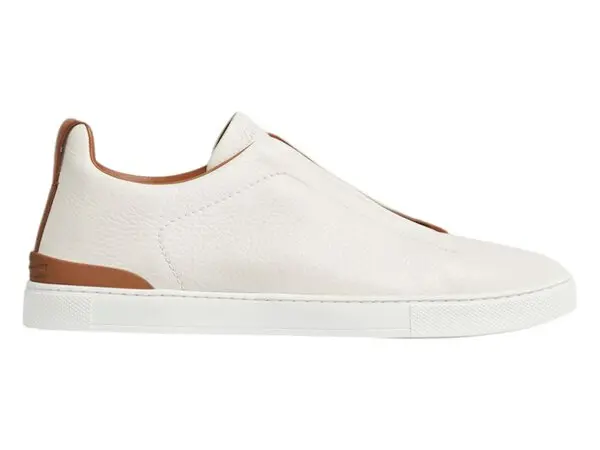 Zegna Deerskin Triple Stitch Slip-on Sneakers