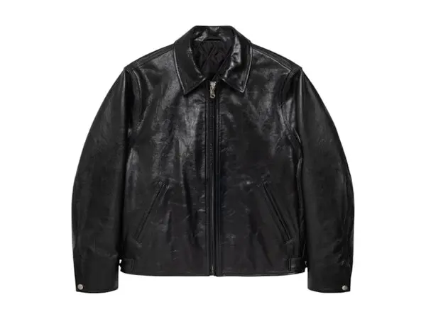 StÜssy Leather Garage Jacket - Black