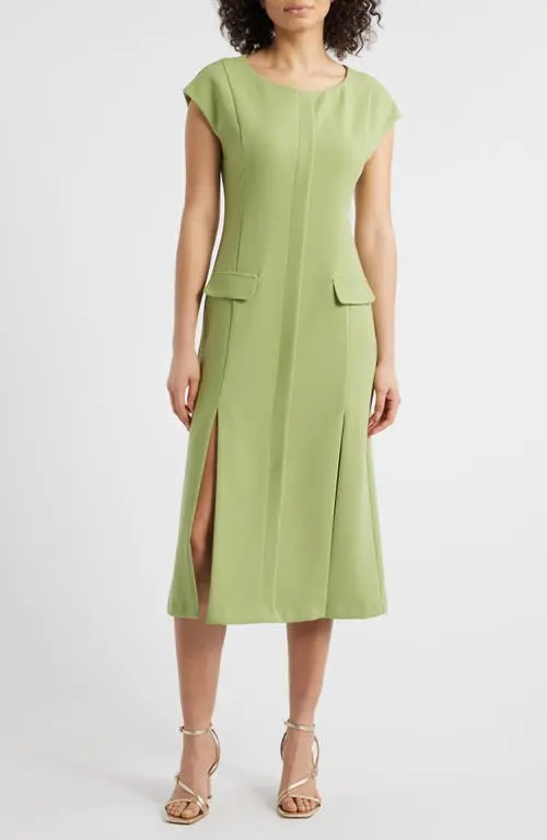 Black Halo Lali Slit Midi Dress In Pear - 60% Off | Editorialist