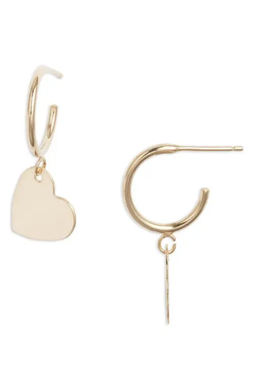 SET & STONES Sophia Heart Charm Huggie Hoop Earrings - Gold