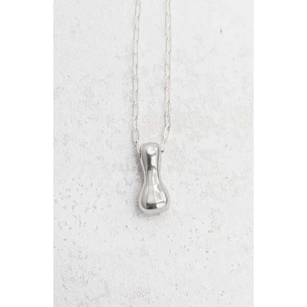 EMERSON & OLIVER Paperclip Chain Necklace With Letter Charm - Silver - I