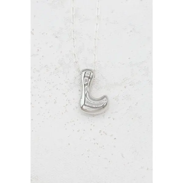 EMERSON & OLIVER Paperclip Chain Necklace With Letter Charm - Silver - L