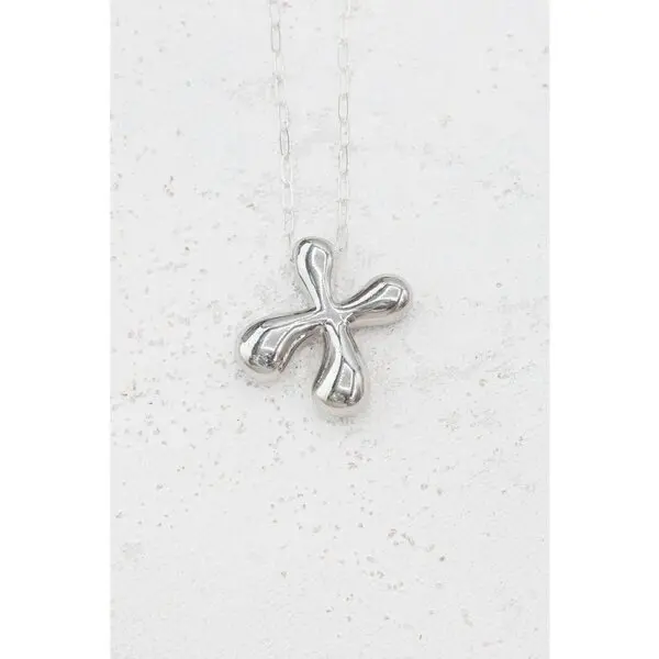 EMERSON & OLIVER Paperclip Chain Necklace With Letter Charm - Silver - X