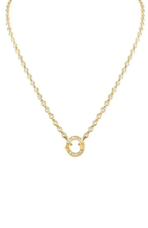 EDEN PRESLEY Diamond Bezel Front Closure Necklace - Yellow Gold/ Diamond