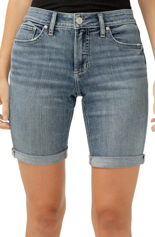 SILVER JEANS CO. Elyse Curvy Denim Bermuda Shorts