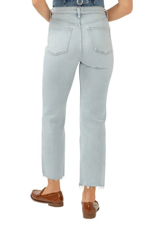 SILVER JEANS CO. High-rise Straight Leg Jeans With Raw Hem
