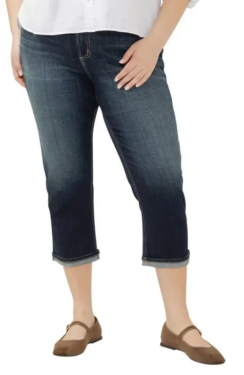 SILVER JEANS CO. Avery Curvy High-waist Capri Jeans