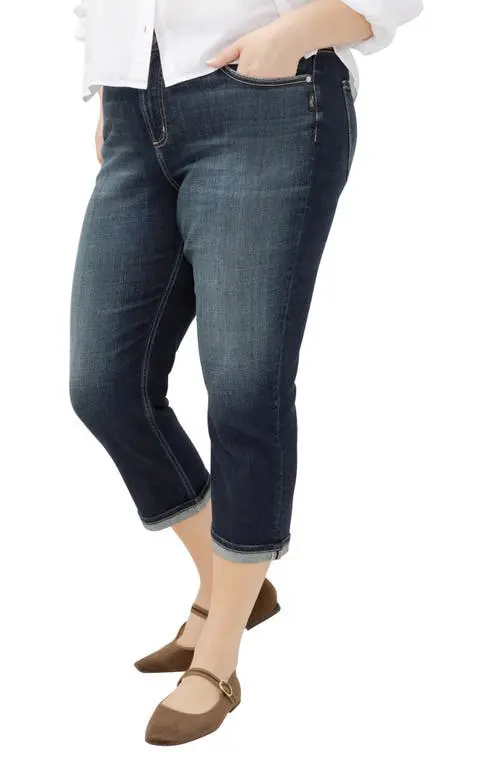 SILVER JEANS CO. Avery Curvy High-waist Capri Jeans