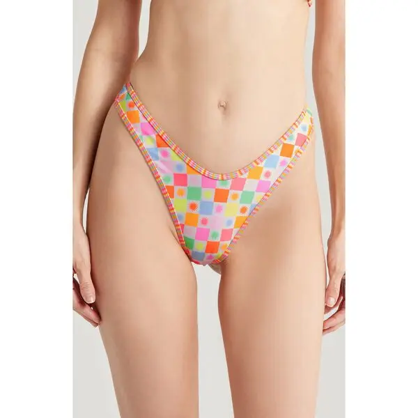 KULANI KINIS High Cut Thong Bikini Bottom - Sunshine Sorbet