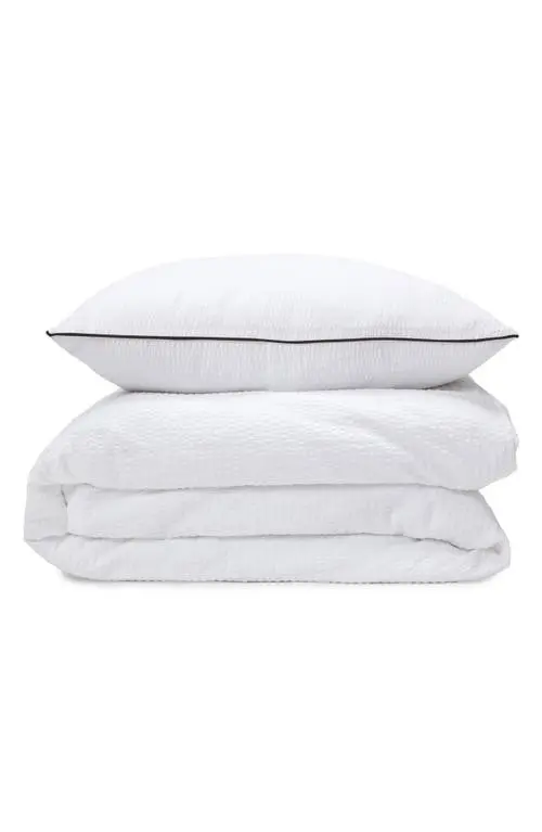 POM POM AT HOME Emily Cotton Seersucker Duvet Cover & Shams Set - White/ Black