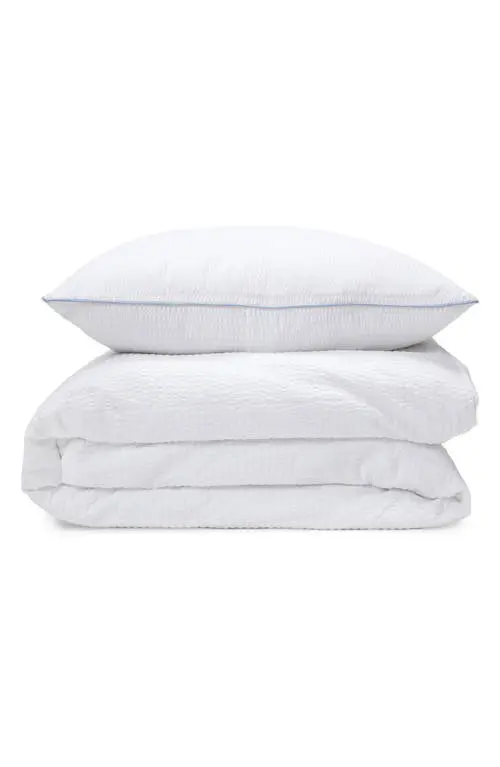POM POM AT HOME Emily Cotton Seersucker Duvet Cover & Shams Set - White/ French Blue