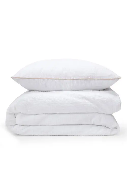 POM POM AT HOME Emily Cotton Seersucker Duvet Cover & Shams Set - White/ Natural