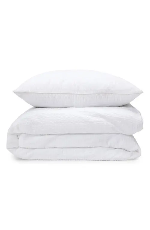 POM POM AT HOME Emily Cotton Seersucker Duvet Cover & Shams Set - White/white