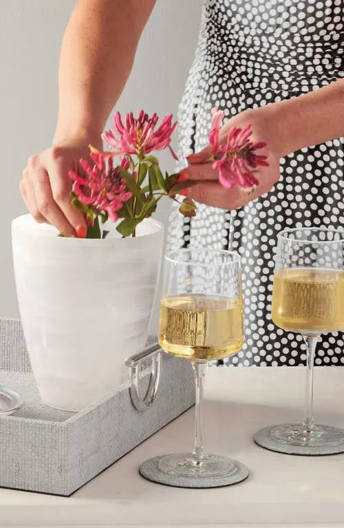 MARIPOSA Faux Grasscloth Signature Coaster Set
