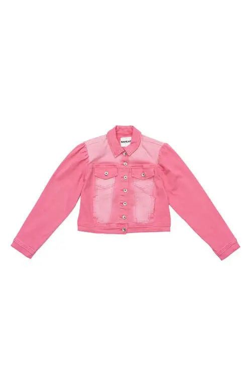 BAYEAS Cropped Denim Jacket With Puff Sleeves - Raz