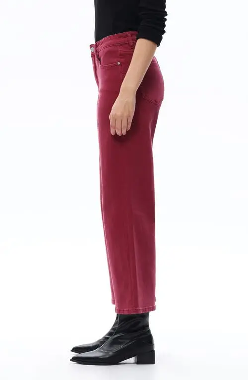 BAYEAS Bella Crop Straight Leg Jeans - Wine