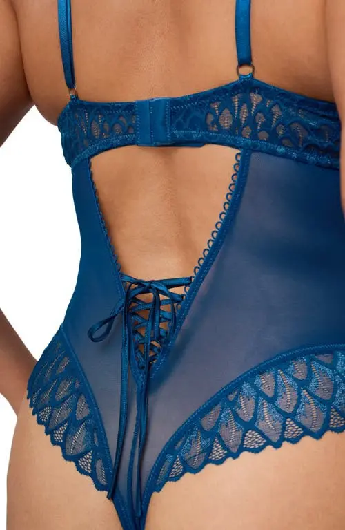 MONTELLE INTIMATES Lacy Teddy - Peacock