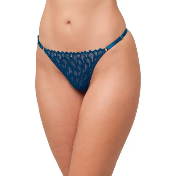 MONTELLE INTIMATES Lacy Thong - Peacock