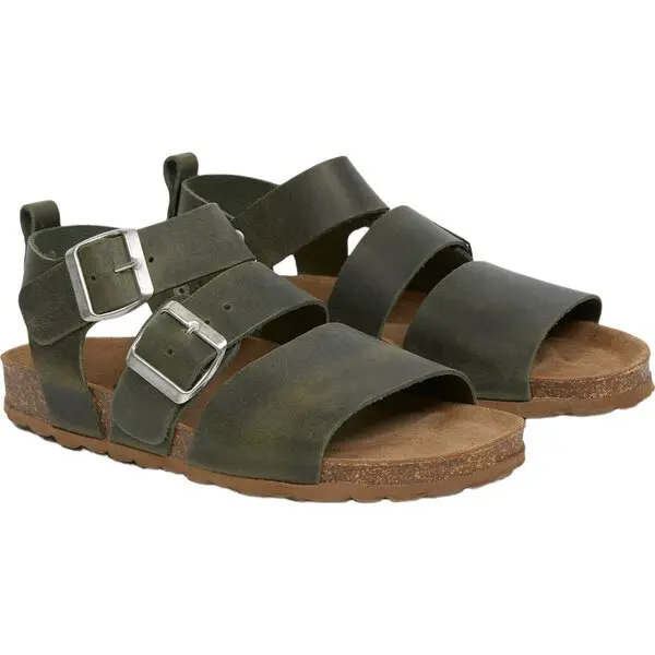 CELTIC & CO. Triple Strap Sandals - Olive