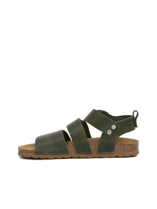 CELTIC & CO. Triple Strap Sandals - Olive