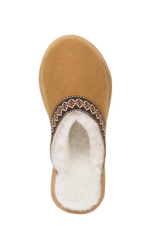 CELTIC & CO. Braid Trim Shearling Slippers