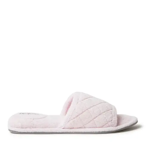 DEARFOAMS Beatrice Quilted Microfiber Terry Shower Slide Slipper - Fresh Pink