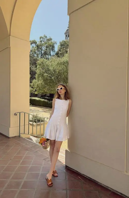 WAYF Martini Linen Blend Minidress