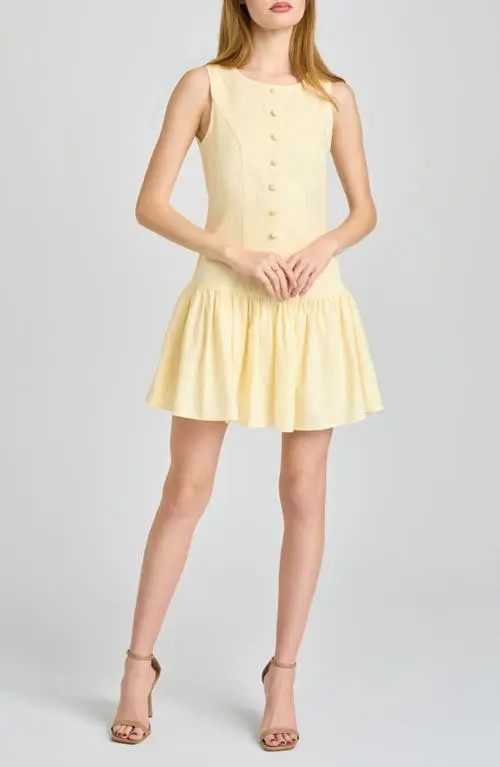 WAYF Martini Linen Blend Minidress - Yellow