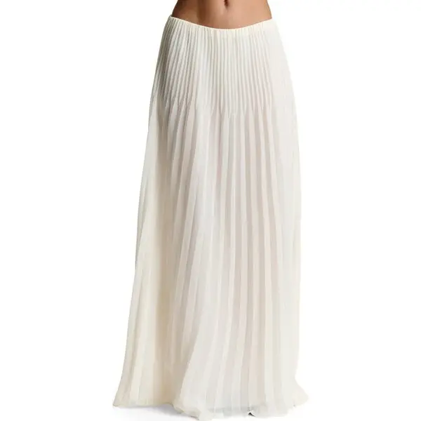 Naked Wardrobe Pleated Chiffon Maxi Skirt