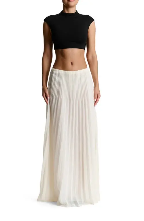 Naked Wardrobe Pleated Chiffon Maxi Skirt