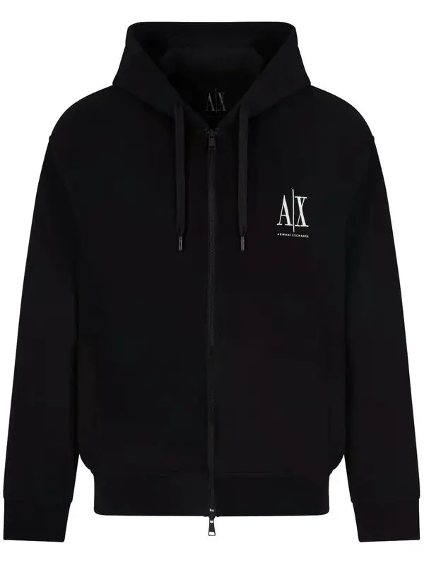 Armani Exchange Zip-up Hoodie - Black