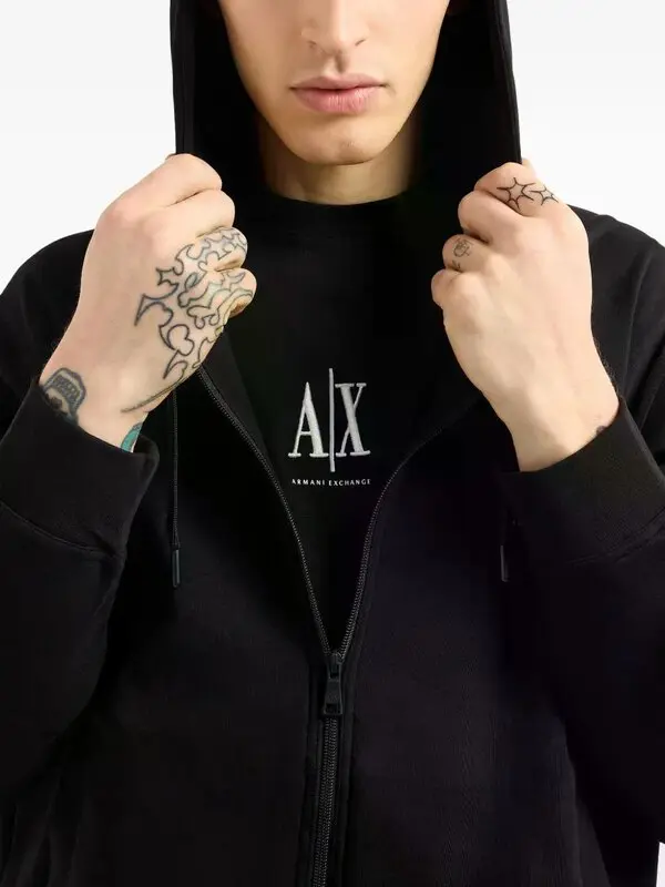 Armani Exchange Zip-up Hoodie - Black