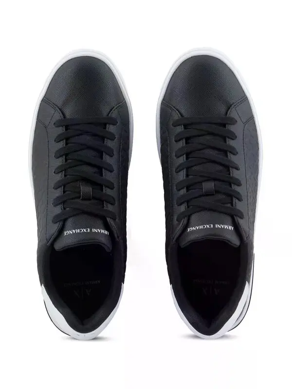 Armani Exchange Monogram-debossed Sneakers - Black