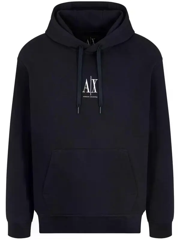 Armani Exchange Logo-detail Hoodie - Blue