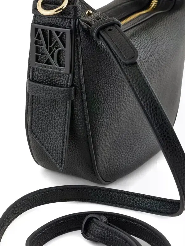 Armani Exchange Pebbled-texture Curved Tote Bag