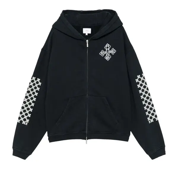 Rhude Cross Logo Zip Up Hoodie