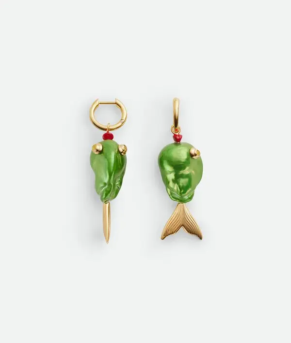 Bottega Veneta Fish Earrings - Fresh Mint/yellow Ag