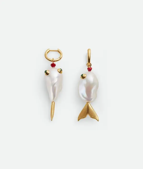 Bottega Veneta Fish Dangle Earrings