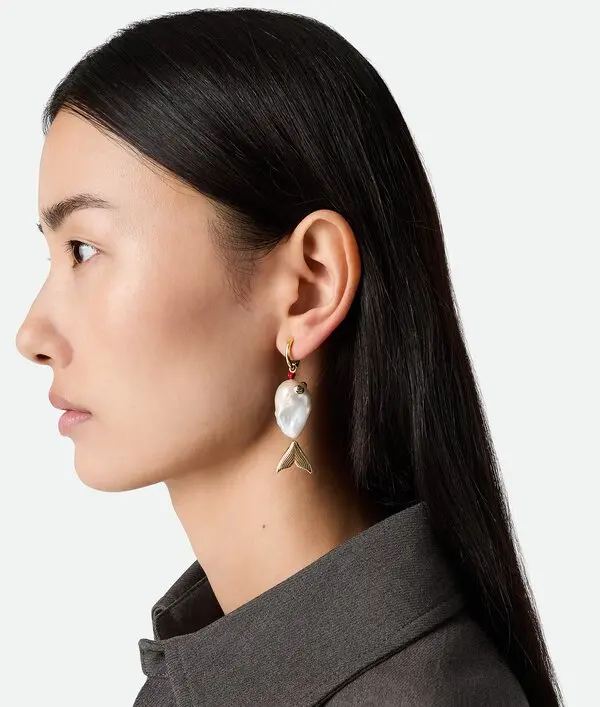 Bottega Veneta Fish Dangle Earrings