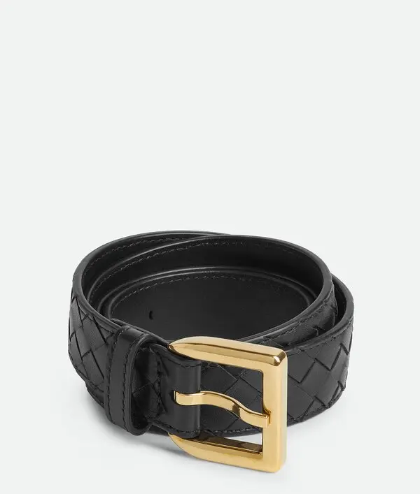 BOTTEGA  VENETA Intrecciato Piccolo Belt - Black