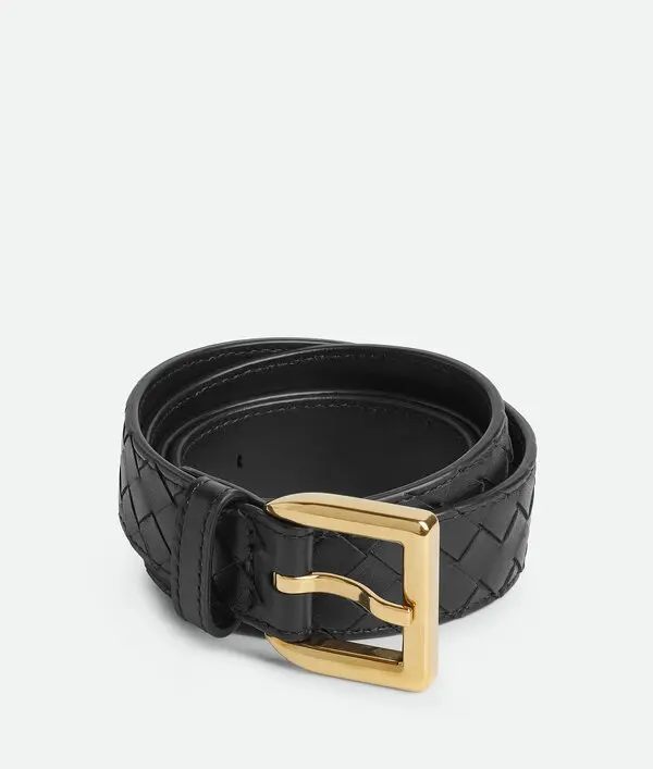 Bottega Veneta Intrecciato Piccolo Belt - Black