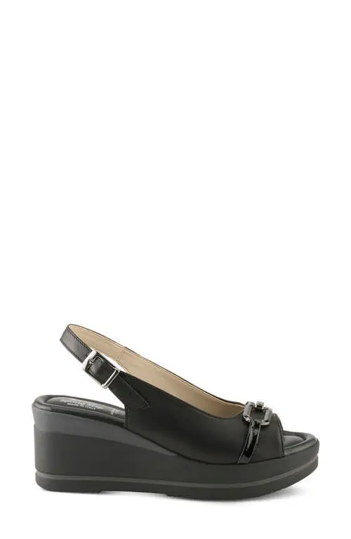 SPRING STEP SHOES Tamra Wedge Slingback Sandal - Black