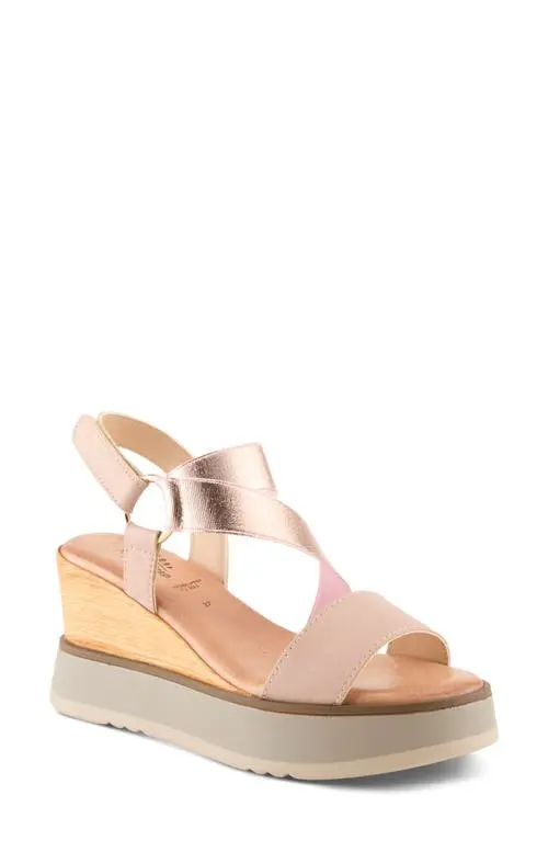 SPRING STEP SHOES Nataly Platform Wedge Sandals - Blush