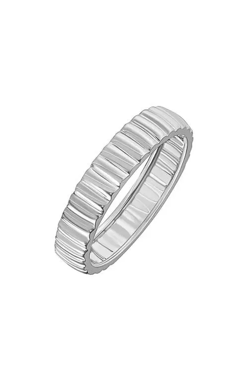 Bony Levy 14k Gold Fluted Stackable Band Ring - 14k White Gold
