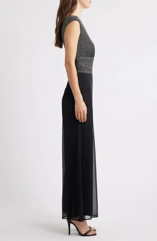CONNECTED APPAREL Metallic Bodice Jumpsuit