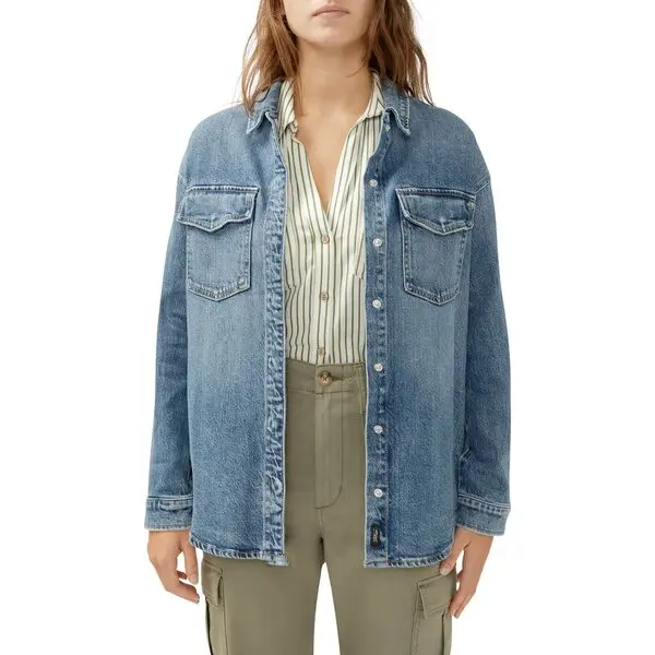 SILVER JEANS CO. Oversized Denim Shirt Jacket